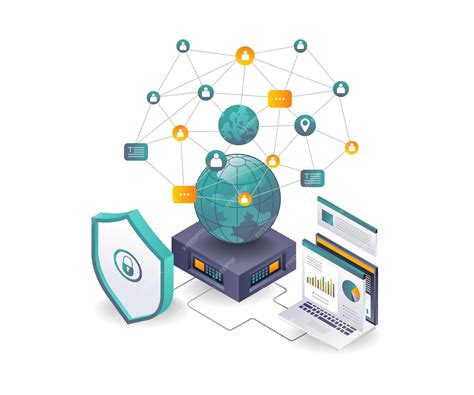 Premium Vector Global Computer Server Network Security Analysis
