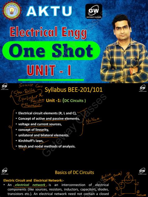 Electrical U 1 One Shot Notes Pdf