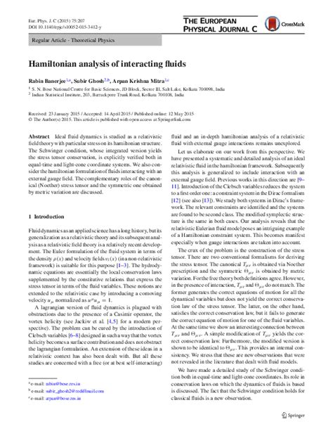 Pdf Hamiltonian Analysis Of Interacting Fluids