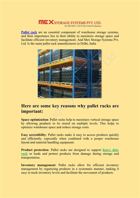 Pallet Rack Mex Storage Systems Pvt Ltd By Mex Storage Systems Issuu