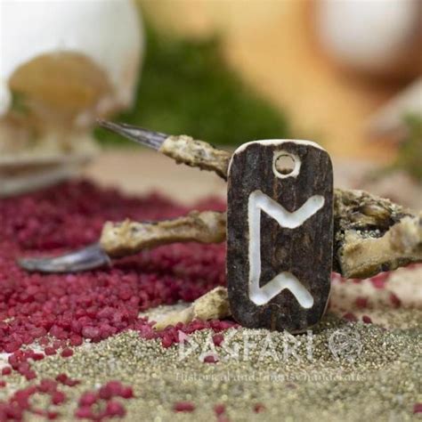 Anhänger Rune PERTHO p Wikinger Hirschgeweih Amulett