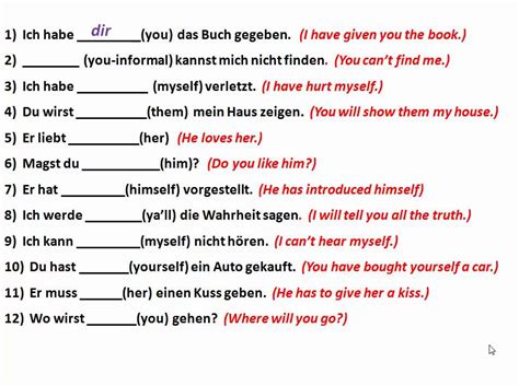 Reflexive Pronouns German