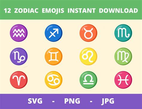 Zodiac Emoji Svg Zodiac Symbols Png Horoscope Astrology Signs Svg