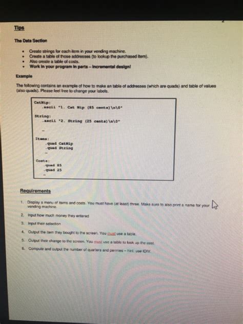 Code In Intel X86 Assembly Language The Requirements Chegg Com