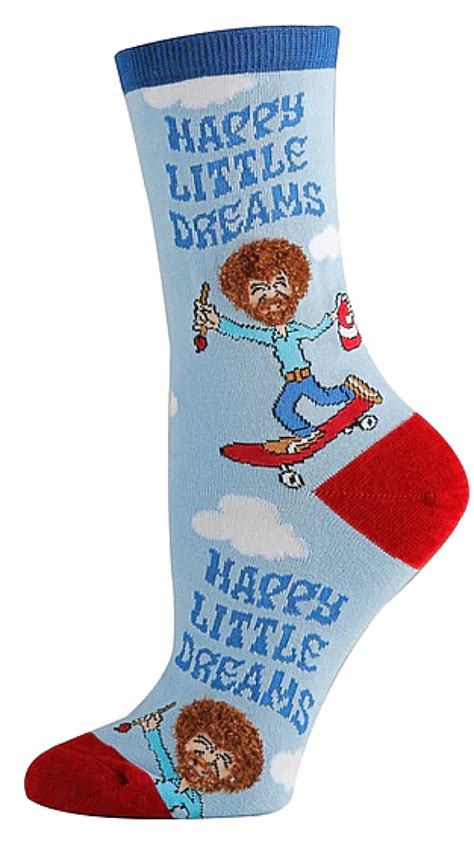 Bob Ross Ladies ‘happy Little Dreams Socks Oooh Yeah Brand Novelty