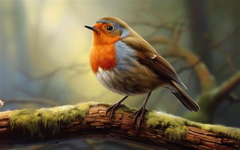 Premium Photo Cute Robin Bird On Natural Environment