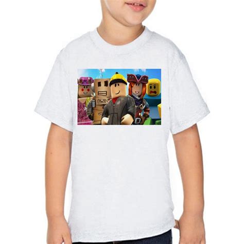 Camiseta Roblox Gamer Diversos Tamanhos Branca Roblox Games