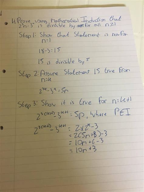 Prove Using Mathematical Induction That 2 3n 3 N Is Divisible By 5