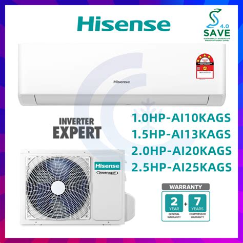 Hisense R32 Inverter Air Conditioner Kags 1hp 25hp Ai10kags
