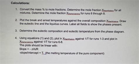 Experiment Binary Solid Liquid Phase Diagram I Need Chegg