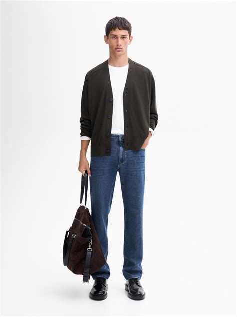 100 Merino Wool Cardigan · Dark Khaki Dark Grey Navy Blue · Sweaters
