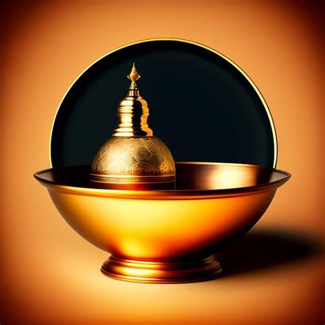 Premium AI Image A Gold Object With A Logo On It That Says Eid On It