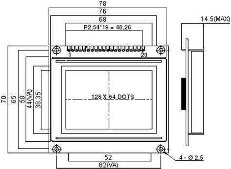 Green Graphic LCD Display 128x64 Technical Data