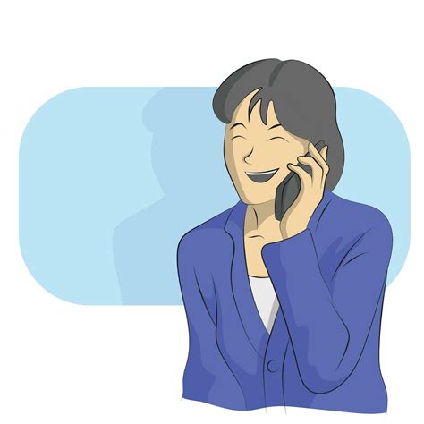 Line Art Half Length Of Businesswoman Using Smartphone Illustration