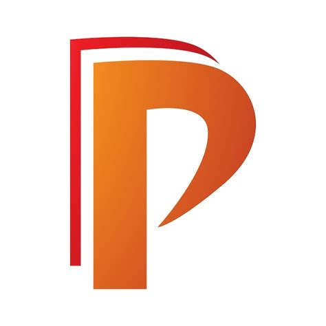 Premium Vector Orange And Red Layered Letter P Icon