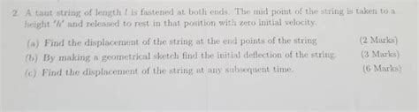 [solved] 2 a taut string of length i is fastened at both