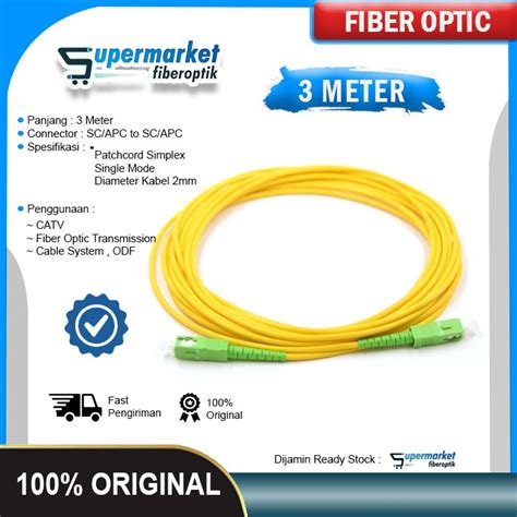 Jual Patch Cord 3m Sc Sc Apc Kabel Fiber Optik Patchcord 3 Meter Simplex Shopee Indonesia