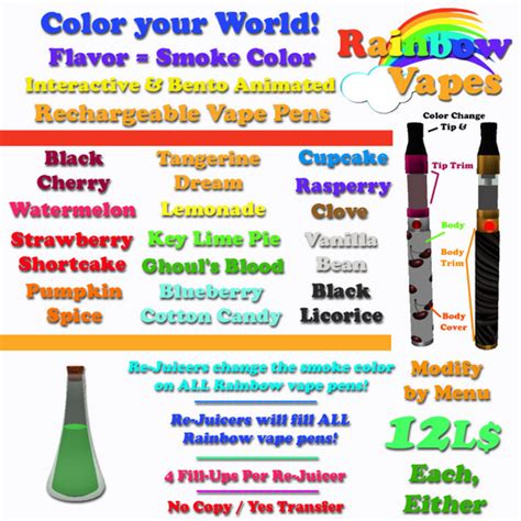 Second Life Marketplace Own Your Own Vape Pen Business Rainbow Vape