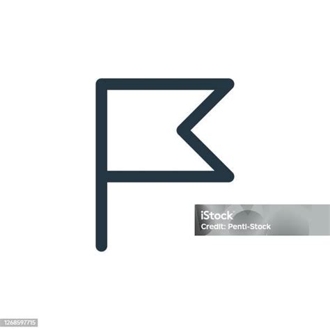 흰색 배경에서 격리된 플래그 벡터 아이콘입니다 개요 웹 사이트 디자인 및 모바일 응용 프로그램 개발을위한 얇은 줄 플래그 아이콘 얇은 선 플래그 윤곽선 아이콘 벡터