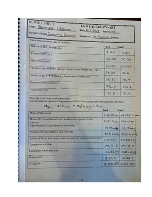 Lab 2 Enthalpy Of Dissolution ENTHALPY OF DISSOLUTION PURPOSE To Use A Calorimeter To Record