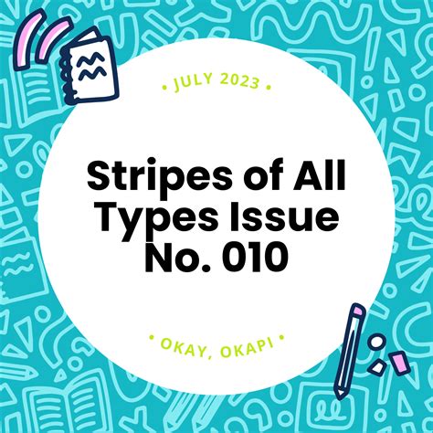 stripes of all types issue no 010 — book coach editor okay okapi