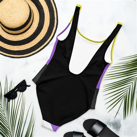 Non Binary Pride Swimsuit Enby Flag Color Block One Piece Etsy