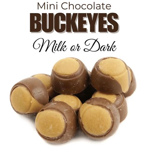 Mini Milk Chocolate Buckeyes ~ Mini Dark Chocolate Buckeyes ~ Peanut Butter Buckeyes ~ 12 Ounce