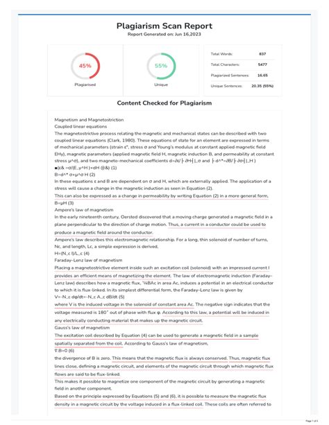 Plagiarism Scan Report Magnetism And Magnetostriction