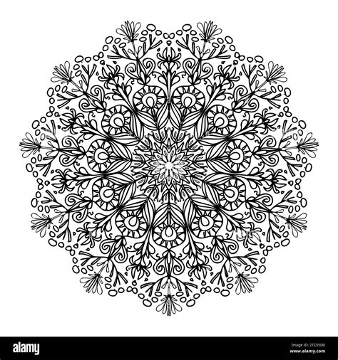 Mandala Spirit Ornamental Round Lace Ornament For Coloring Page Design