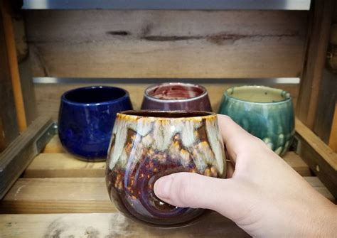 Stemless Wine Glasses Pottery Wine Glass Stemless Wine Etsy