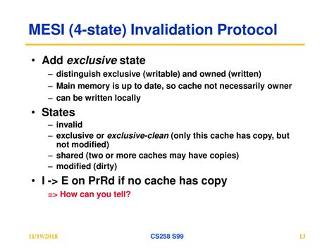 Protocol Design Space Of Snooping Cache Coherent Multiprocessors Ppt Download
