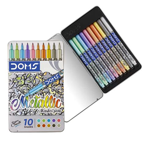 DOMS Metallic Marker Pens 10 Pcs Pack DOMS