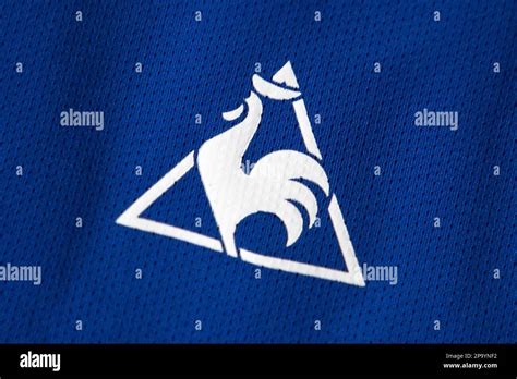 Le Coq Sportif Logo On An Everton Football Shirt Stock Photo Alamy
