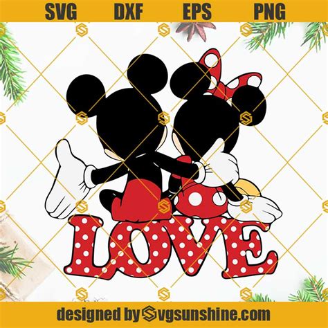 Disney Valentines Mickey Minnie Love Hug Svg Valentines Day Svg Png