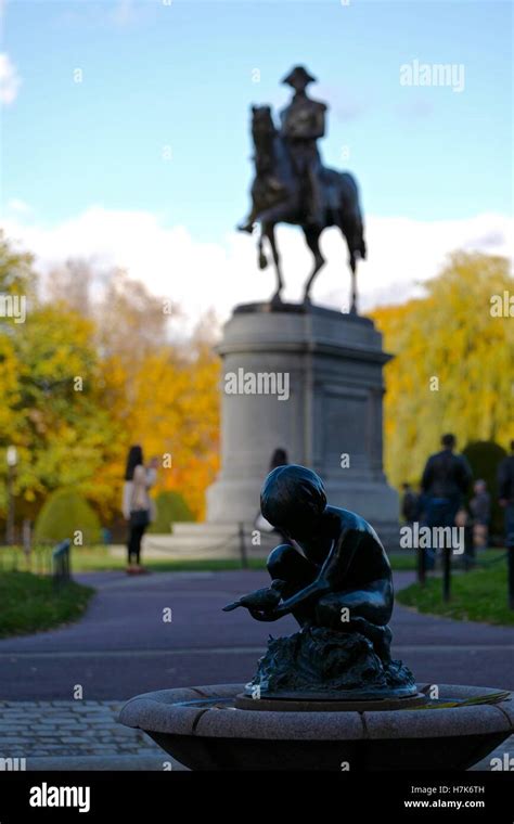 The Iconic George Washington Statue In The Public Garden In Boston S