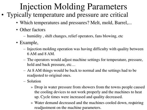 Ppt Parameters Of The Molding Process Chapter 3 Powerpoint
