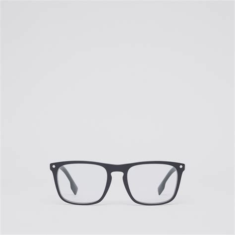 Stripe Detail Square Optical Frames In Black Men Burberry® Official