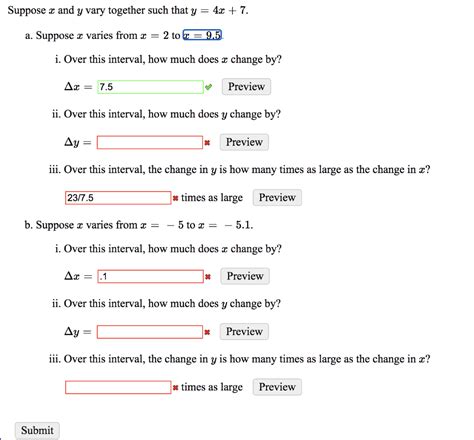 Solved Suppose X And Y Vary Together Such That Y 4x 7