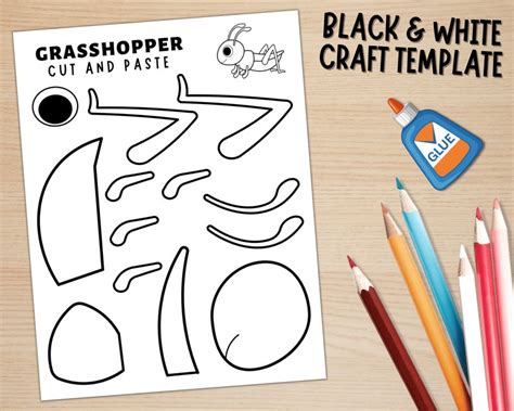 Grasshopper Craft Printable Template Insect Craft Activity