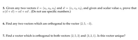 solved 5 given any two vectors ū u1 u2 u3 and 01