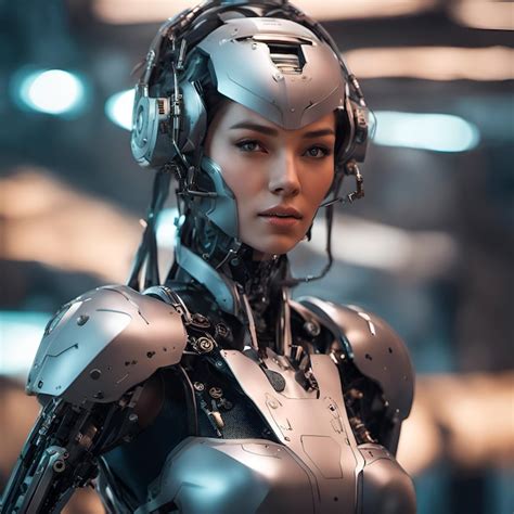 Premium Ai Image Female Robot Futuristic
