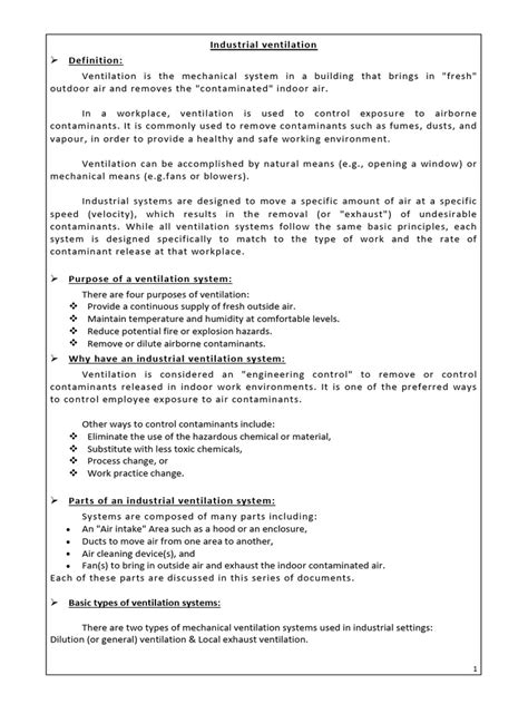 Industrial Ventilation Pdf Ventilation Architecture Duct Flow