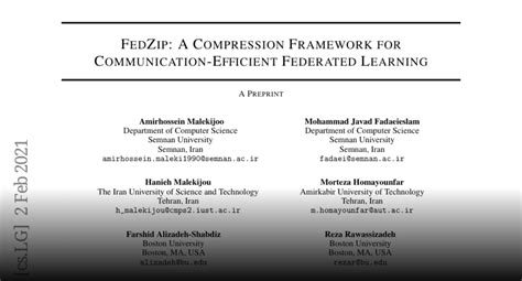 Paper Page Fedzip A Compression Framework For Communication