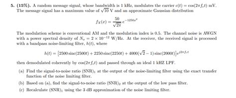 5 15 a random message signal whose bandwidth is