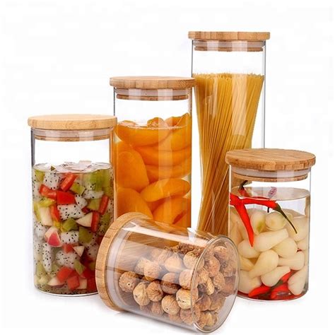 Wholesale Kitchen Decorative Food Storage Container Glass Jam Jar