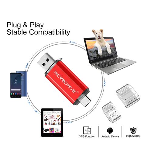 Двостороння флешка USB Type C Microdrive металева флешка для