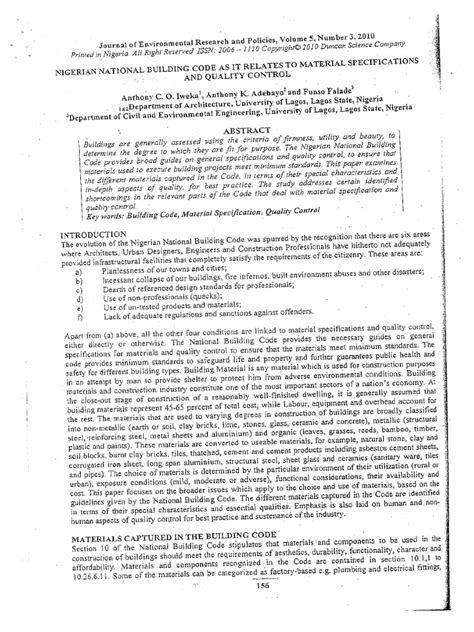 Nigerian National Building Code Iweka Falade Adebayo Pdf