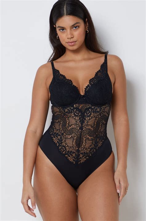 Underwire Lace Bodysuit Success Noir Etam