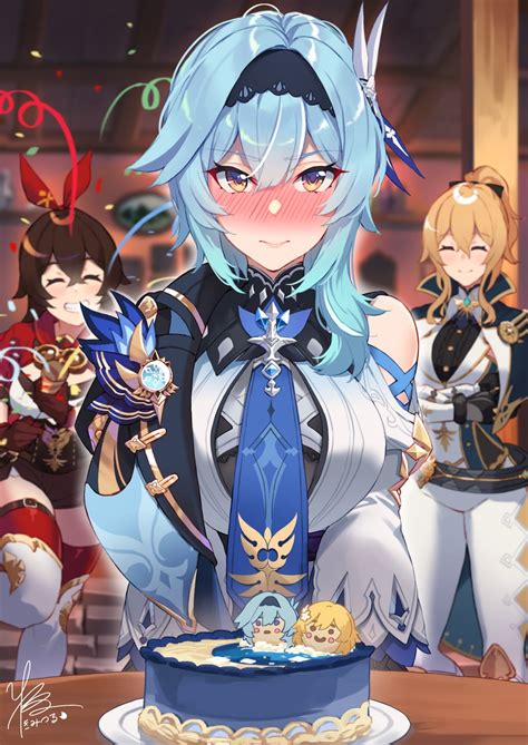 Lumine Eula Jean And Amber Genshin Impact Drawn By Kimitsuru
