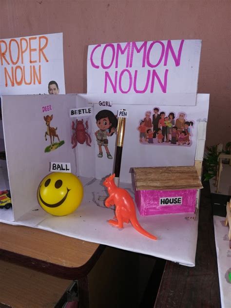 Types Of Nouns Working Model 3d English Tlm Diy Using Cardboard